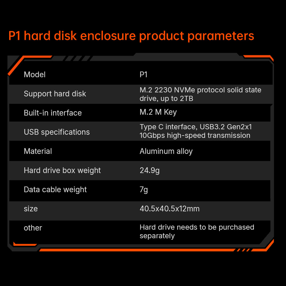 OneXPlayer Ultra Portable Mini Hard Drive Enclosure Box External Solid ...